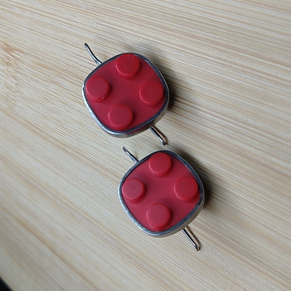 Jewelry | Jacqueline Sanchez Lego Inspired Rounded Brick Earrings Red ...